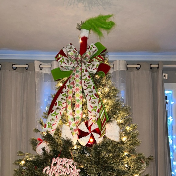 Hand Crafted | Holiday | Grinch Christmas Tree Topper Grinch ...